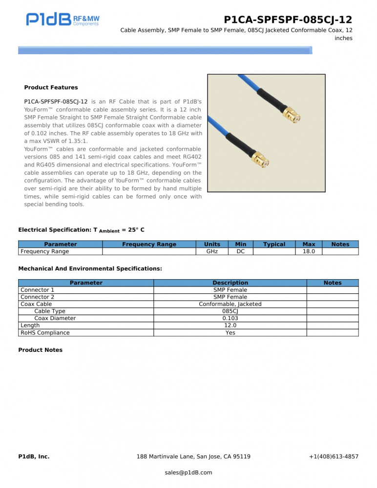 P1CA-SPFSPF-085CJ-12 product documentation image