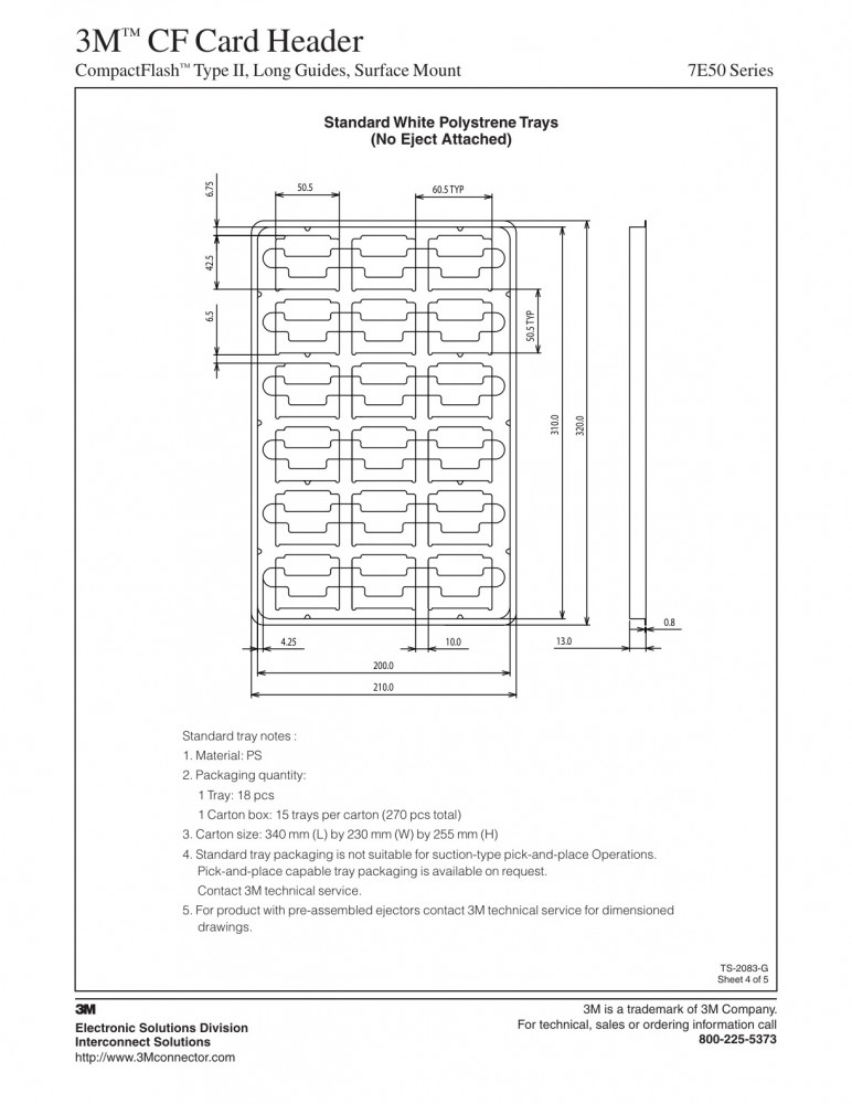 3M TS-2083 page 4 tray packaging