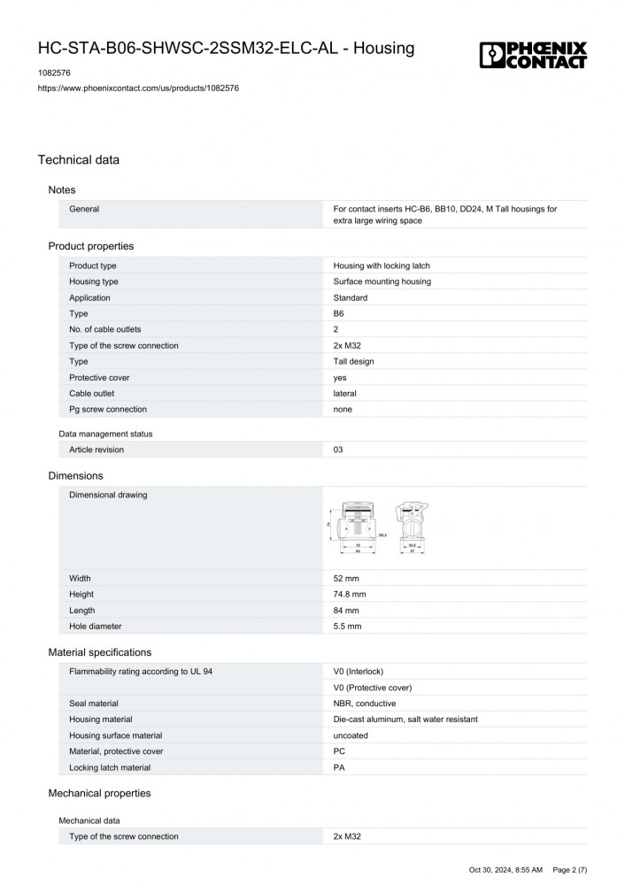 Phoenix Contact 1082576 technical document page 2