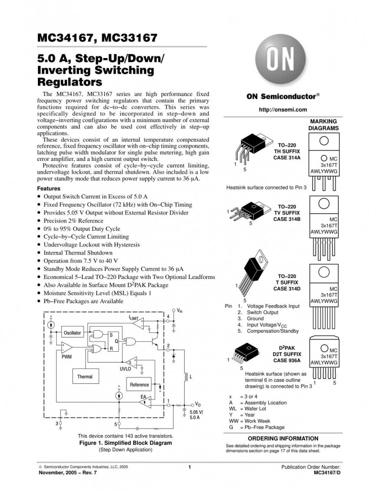 MC33167 datasheet page 1