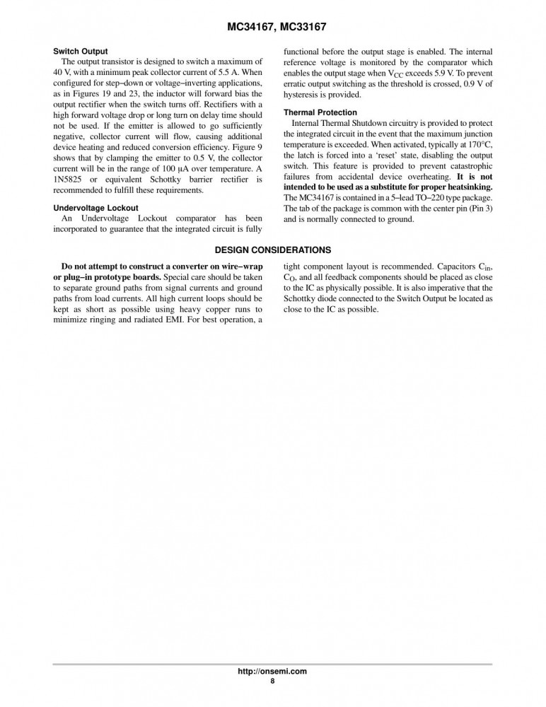 MC33167 datasheet page 8
