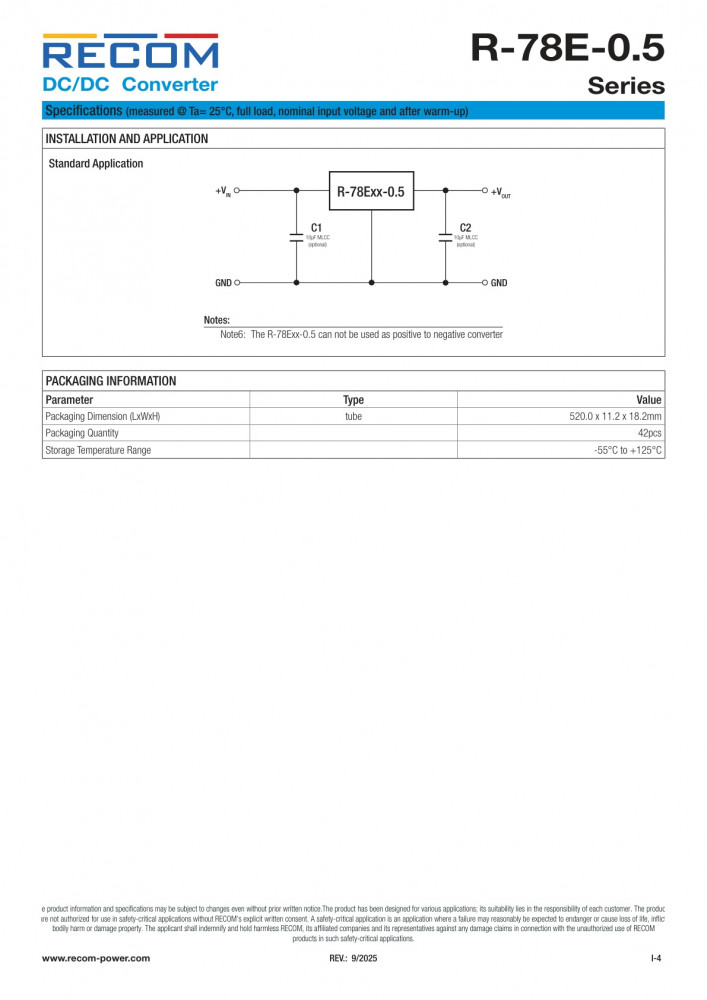 R-78E series datasheet preview, page 4