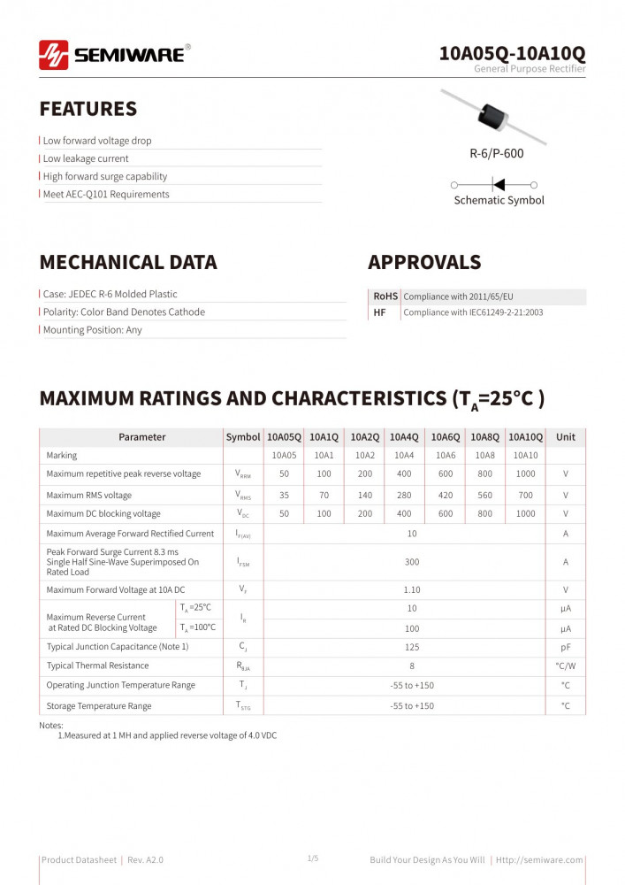 SEMIWARE 10A4Q datasheet page 1