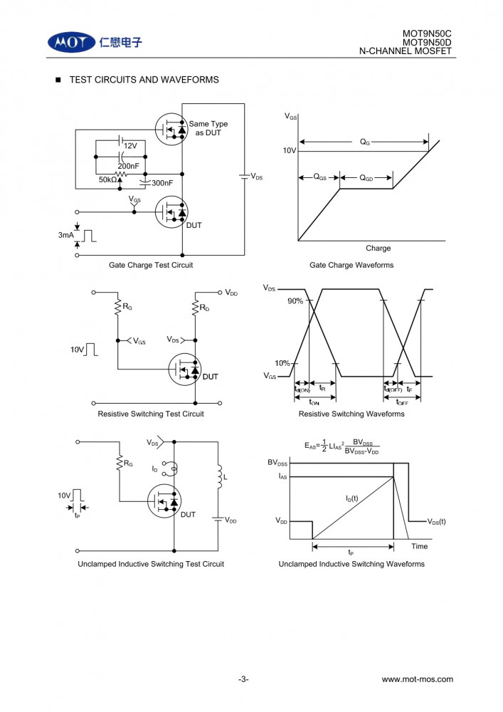 MOT9N50D datasheet page 3