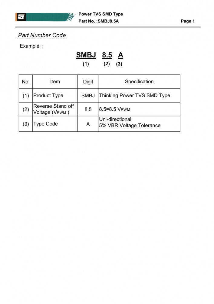 TKS SMBJ8.5A datasheet page 4
