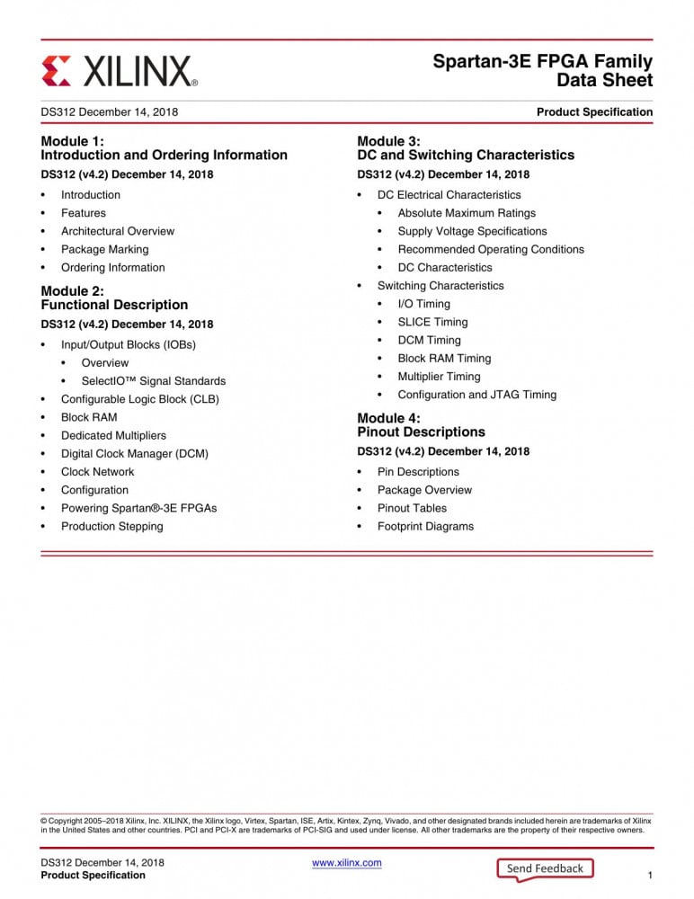 Spartan-3E documentation page 1