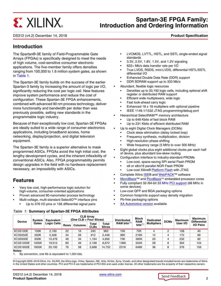 Spartan-3E documentation page 2