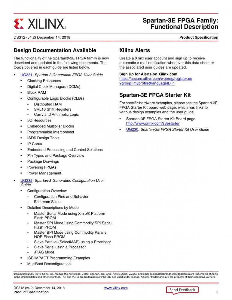 Spartan-3E documentation page 9