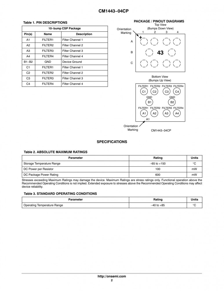 CM1443-04 datasheet page 2