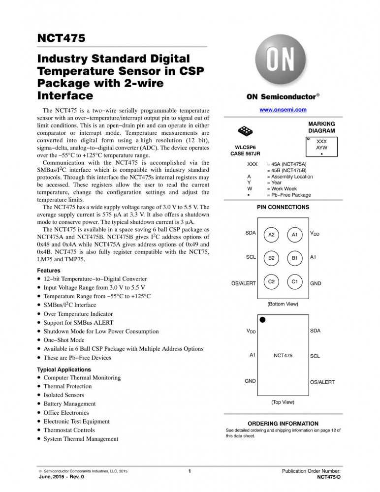 NCT475 datasheet page 1