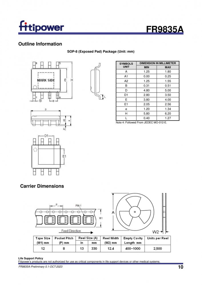 FR9835ASP datasheet page 10