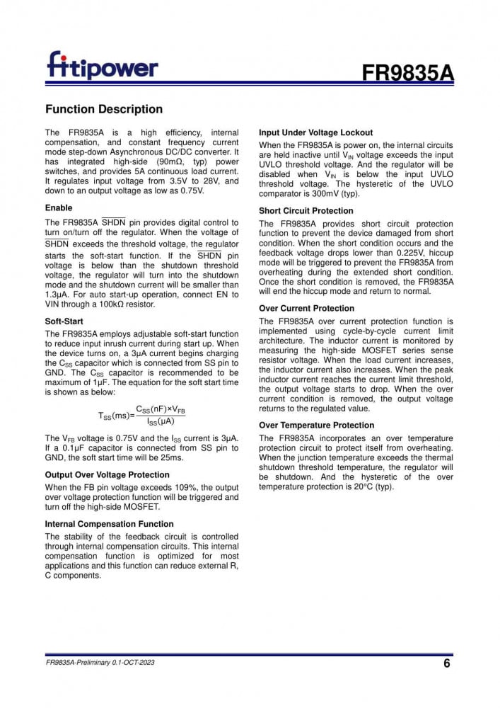 FR9835ASP datasheet page 6