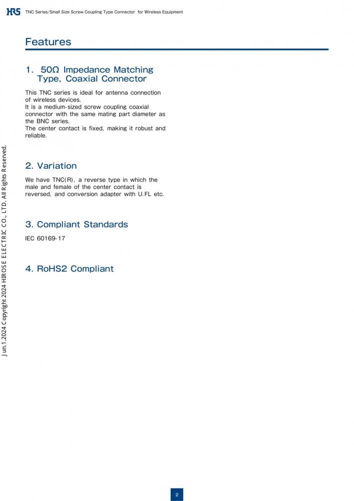 HRS TNC series document page 2