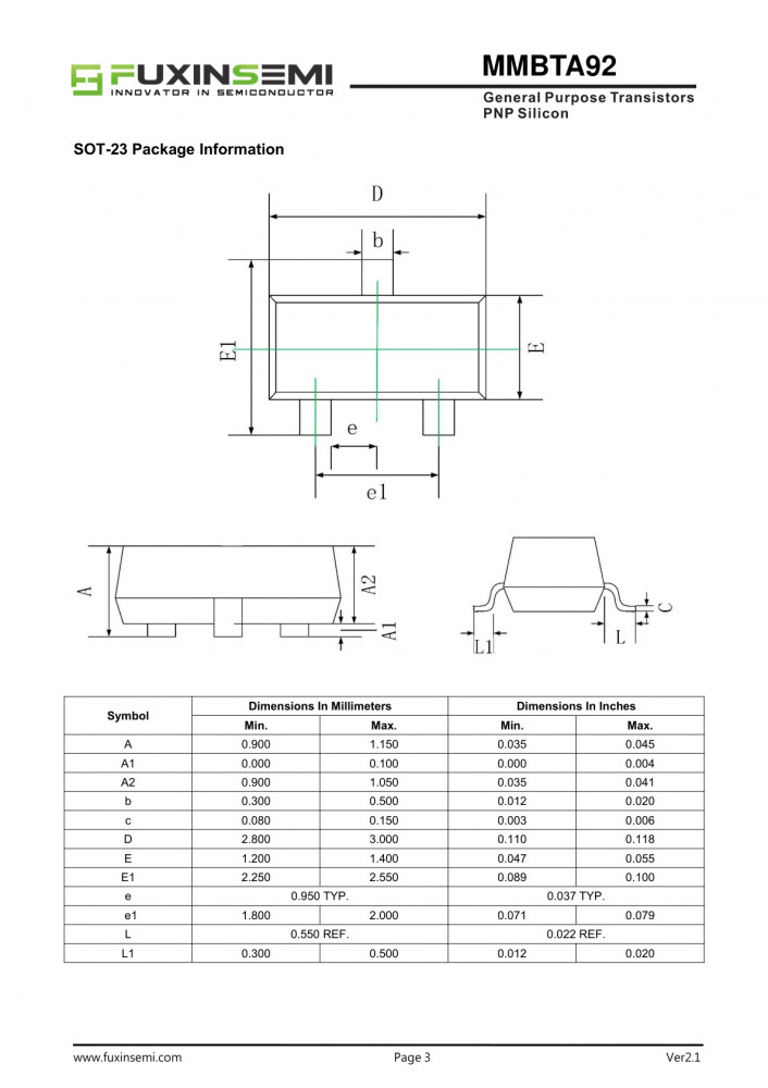 MMBTA92 datasheet page 3