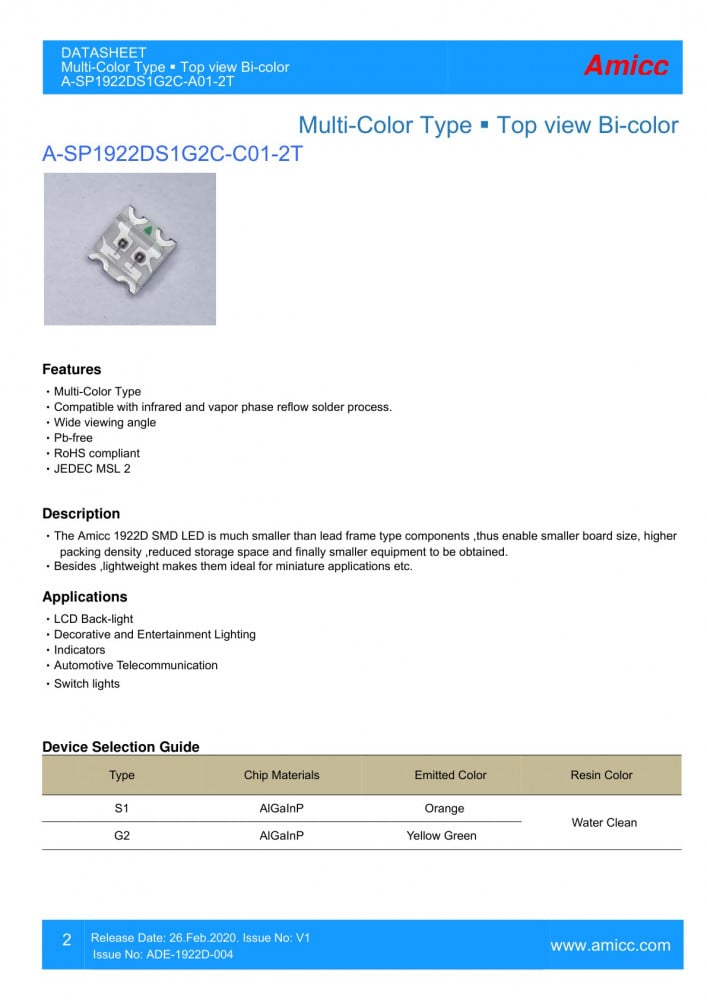 A-SP1922DS1G2C-A01-2T approval sheet page 2