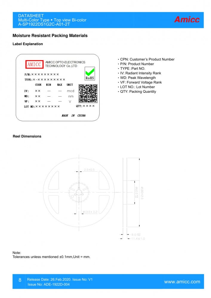 A-SP1922DS1G2C-A01-2T approval sheet page 8