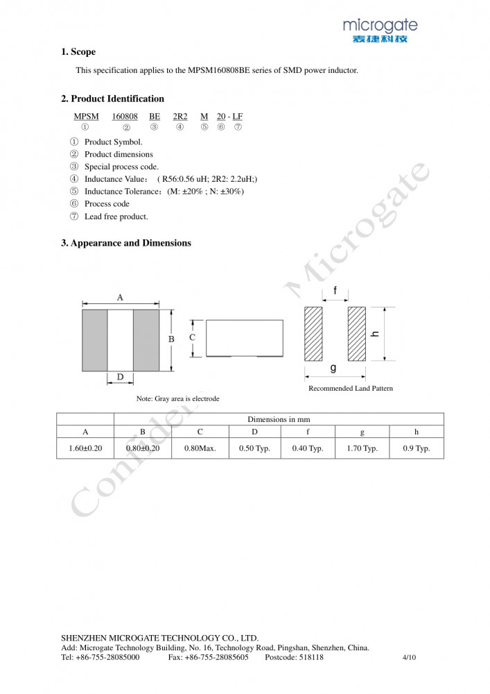 MPSM160808BE2R2M20-LF specification page 4