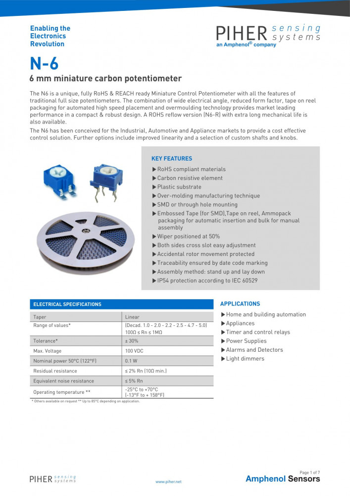 N6 series datasheet page 1