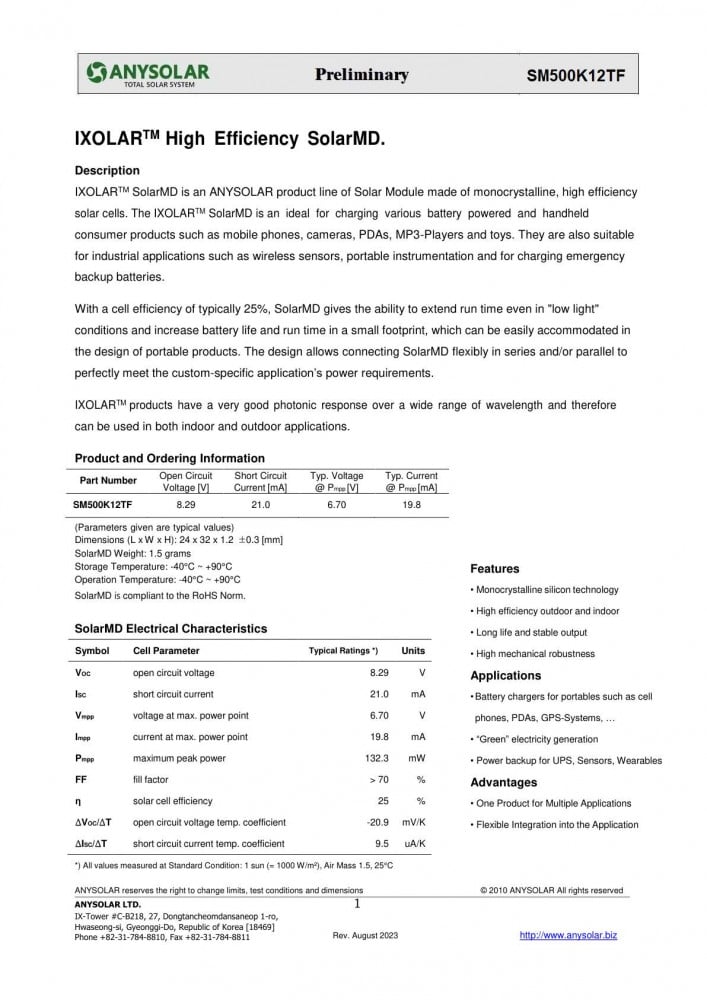 SM500K12TF datasheet page 1