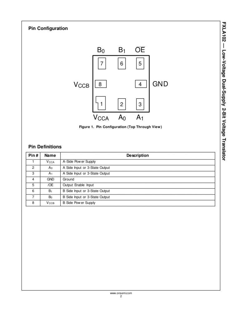 FXLA102 technical document page 3