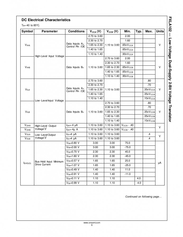 FXLA102 technical document page 7