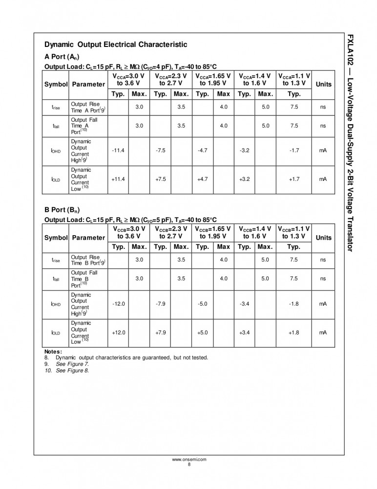 FXLA102 technical document page 9