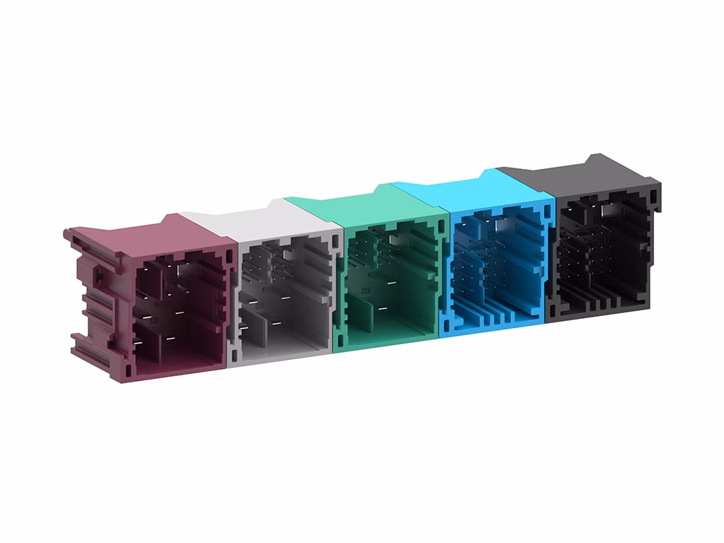 stAK50h 5 Bay Vertical Hybrid Header, 126 Circuits, Bay 1: 12 Circuits/Key 3/Purple; Bay 2: 25 Circuits/Key 2/Gray; Bay 3: 25 Circuits/Key 1/Green; Bay 4: 32 Circuits/Key 2/Blue; Bay 5: 32 Circuits/Key 1/Black; Tube for sale