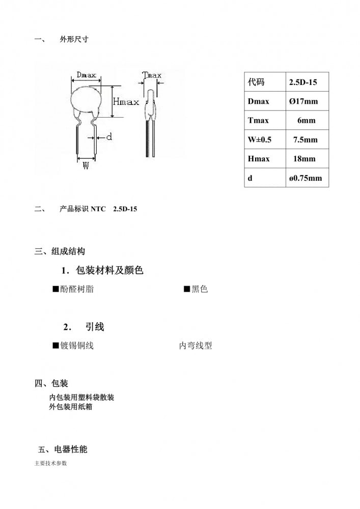 DGCX NTC 2.5D-15 specification approval document page 2