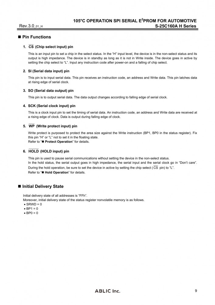 S-25C160A datasheet page 9