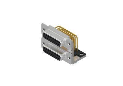 D-SUB Dual Port • Dual port 15-pos. /15-pos. • Dual port socket upper / Socket bottom • Solder pin angled .625