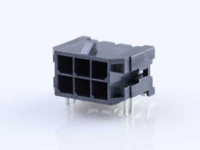 Micro-Fit 3.0 Right-Angle Header, 3.00mm Pitch, Dual Row, 16 Circuits, with PCB Press-fit Metal Retention Clip, 0.38µm Gold Plating, Glow-Wire Capable, Black, Tape and Reel