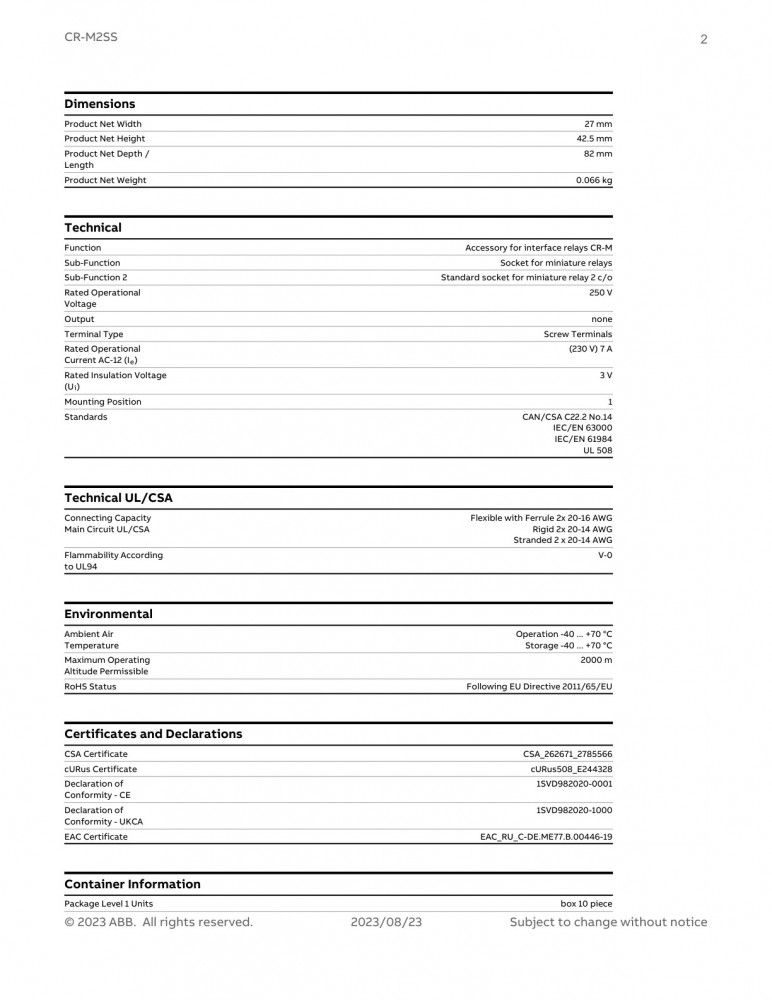 ABB CR-M2SS product document image 2