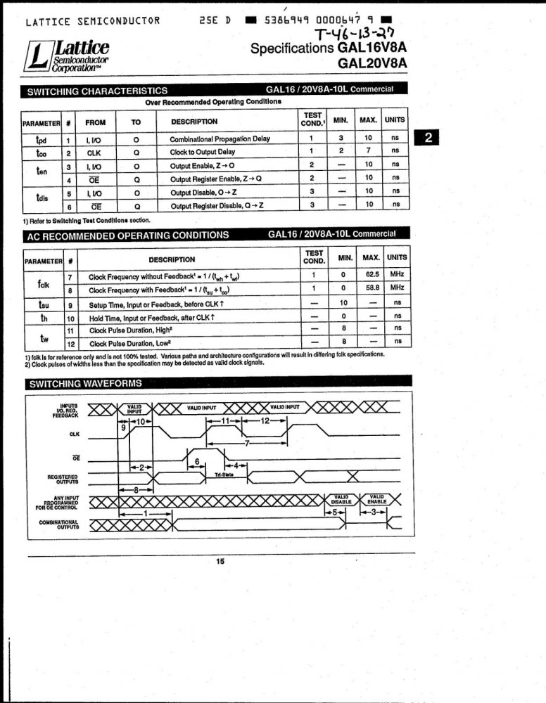 PALCE20V8H-5JC/5 technical document page 7
