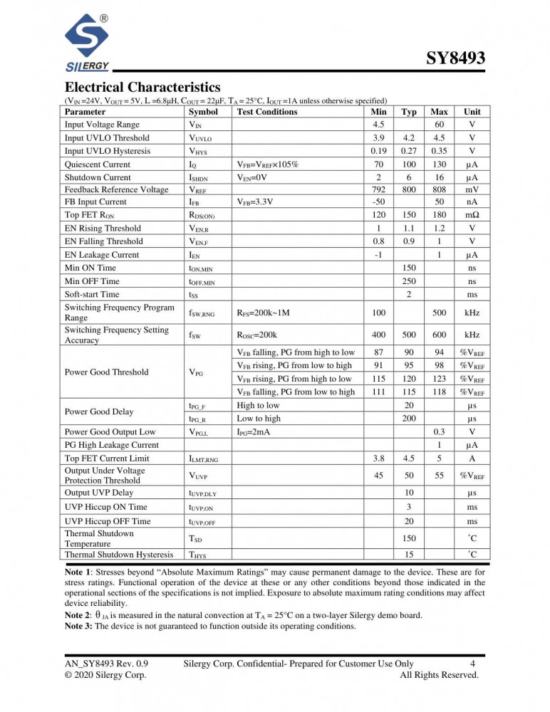 SY8493FCC datasheet page 4