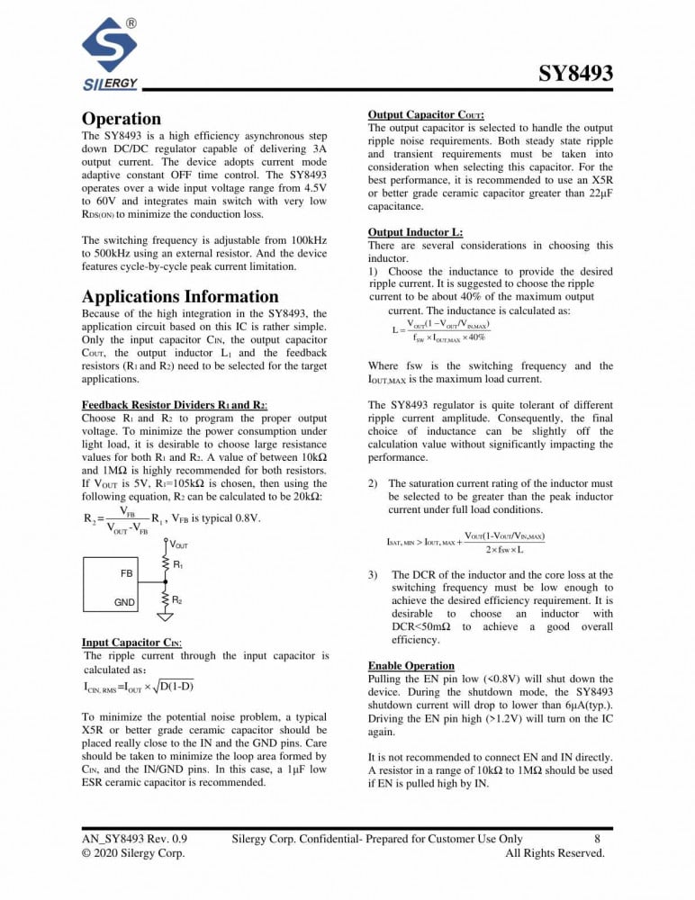 SY8493FCC datasheet page 8