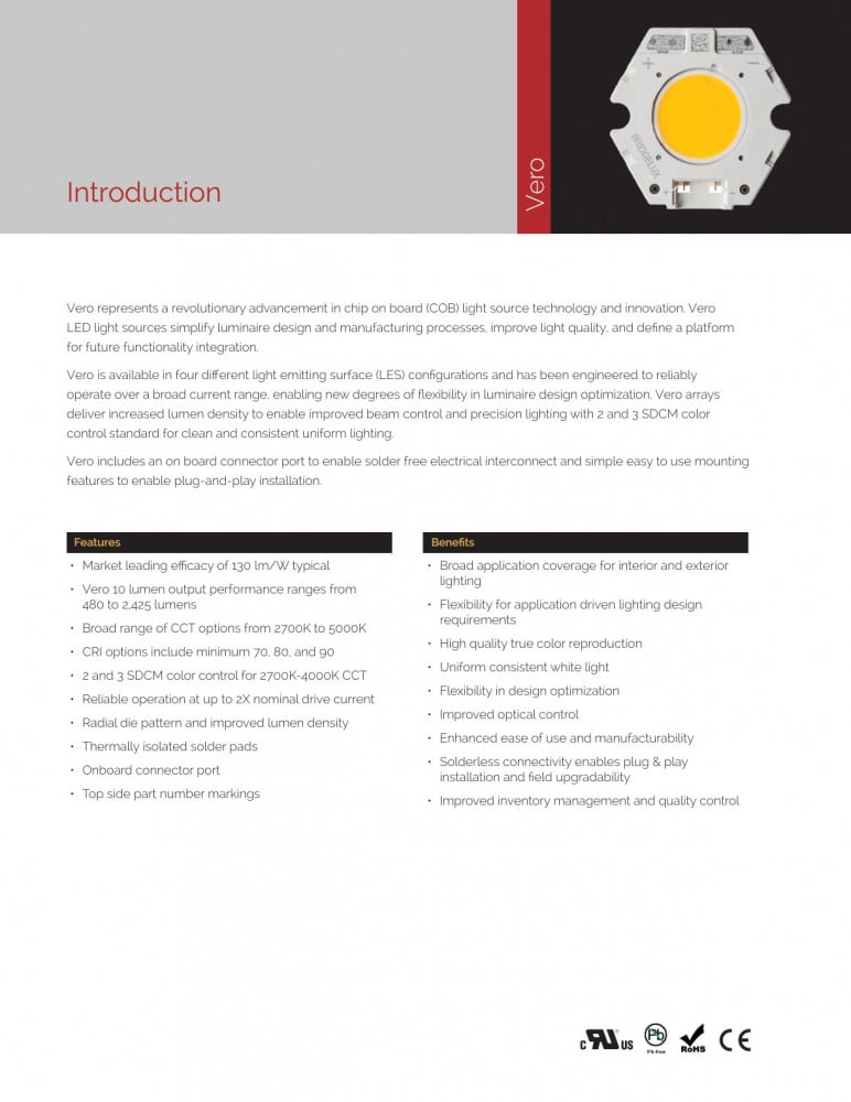 Bridgelux Vero 10 datasheet page 2