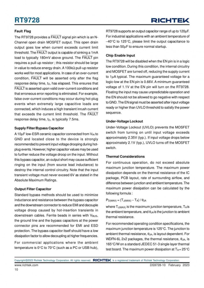 RT9728 datasheet page 10