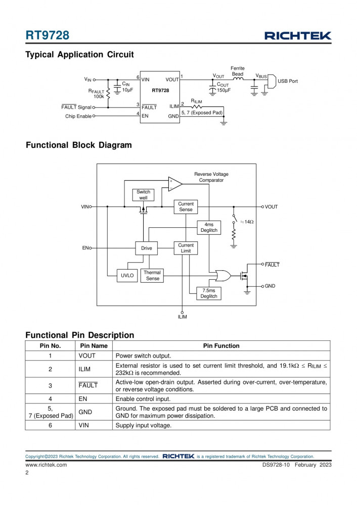RT9728 datasheet page 2
