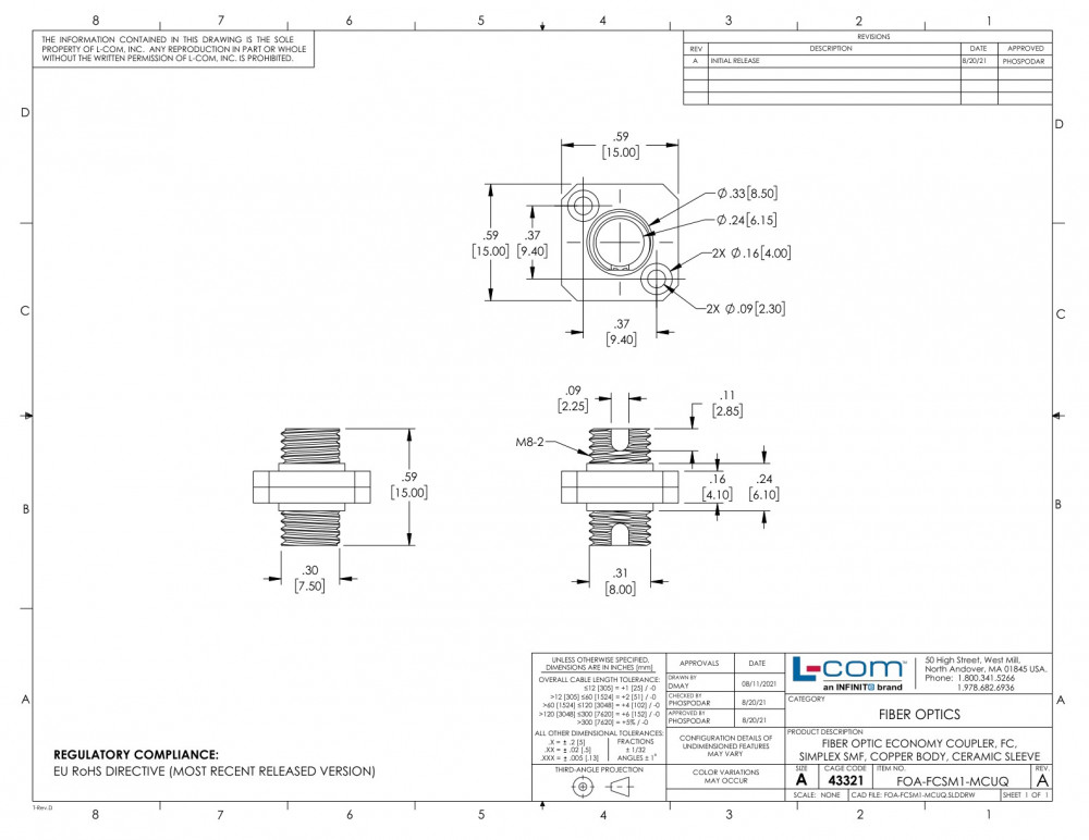 FOA-FCSM1-MCUQ L-com technical drawing preview