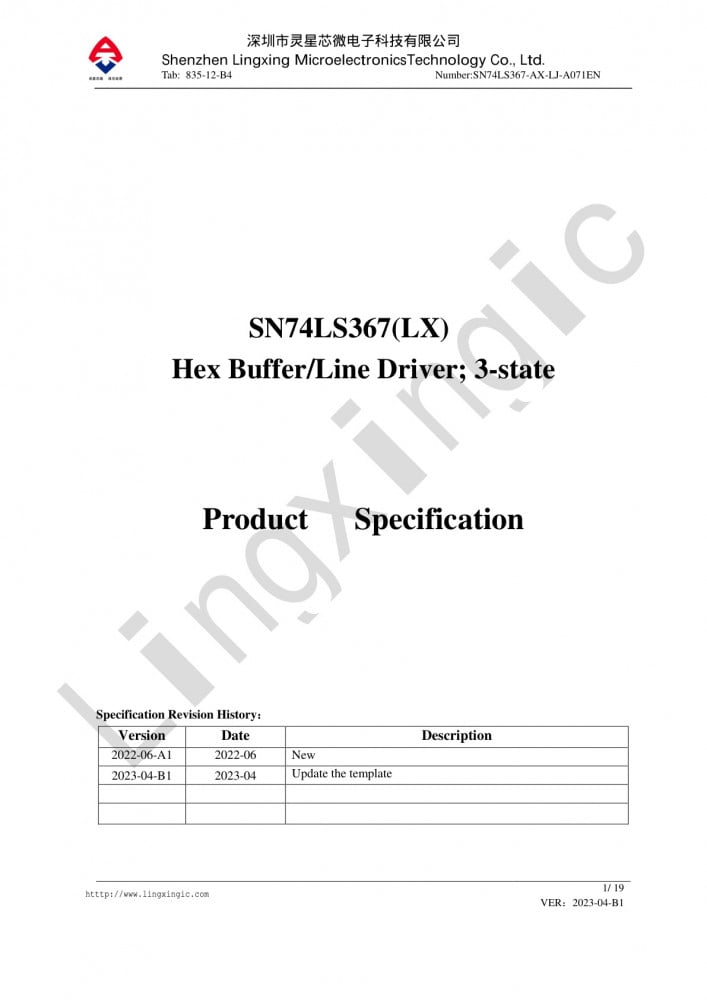 SN74LS367N datasheet page 1