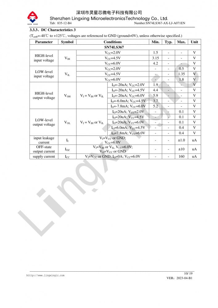 SN74LS367N datasheet page 10