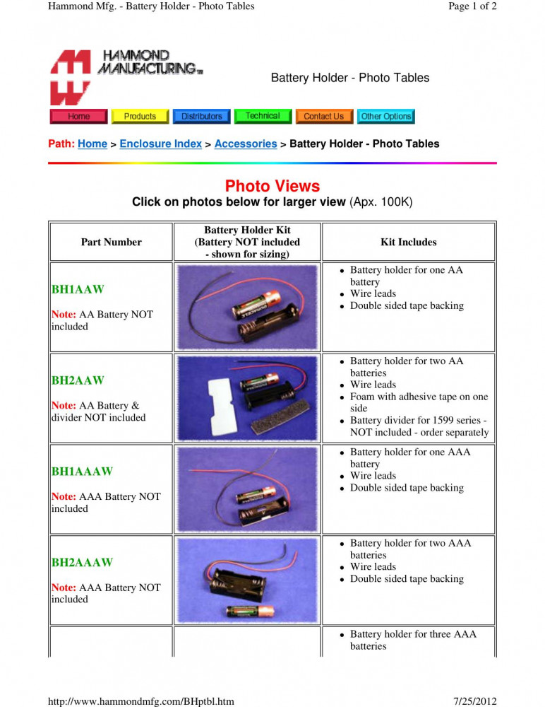 Hammond BH2AAAWKIT documentation page 1