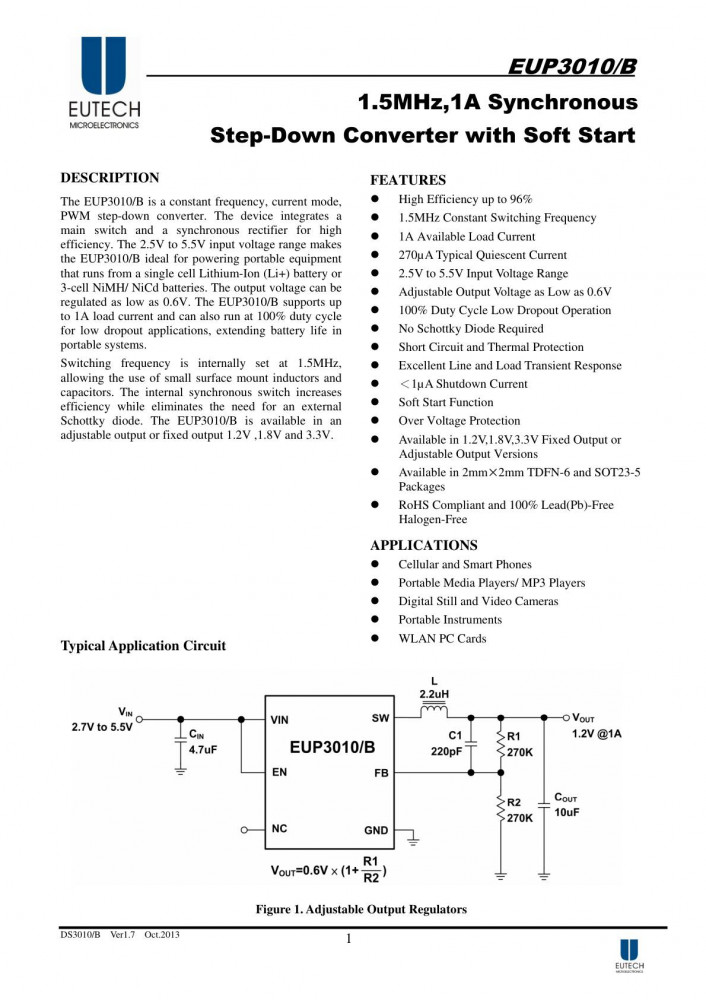 EUP3010/B datasheet page 1