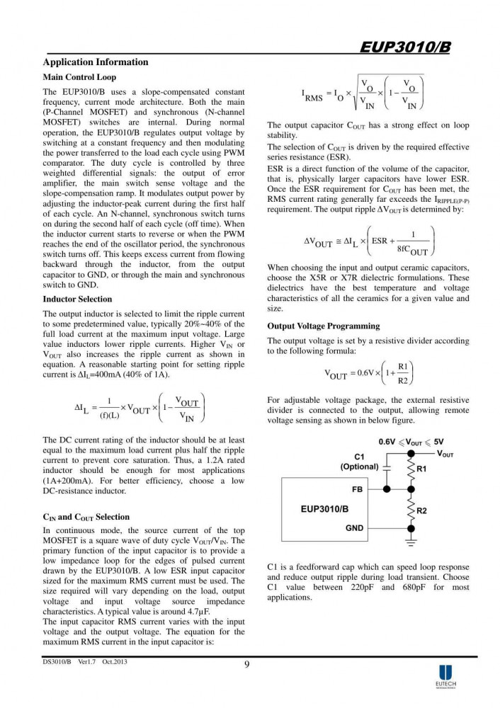 EUP3010/B datasheet page 9