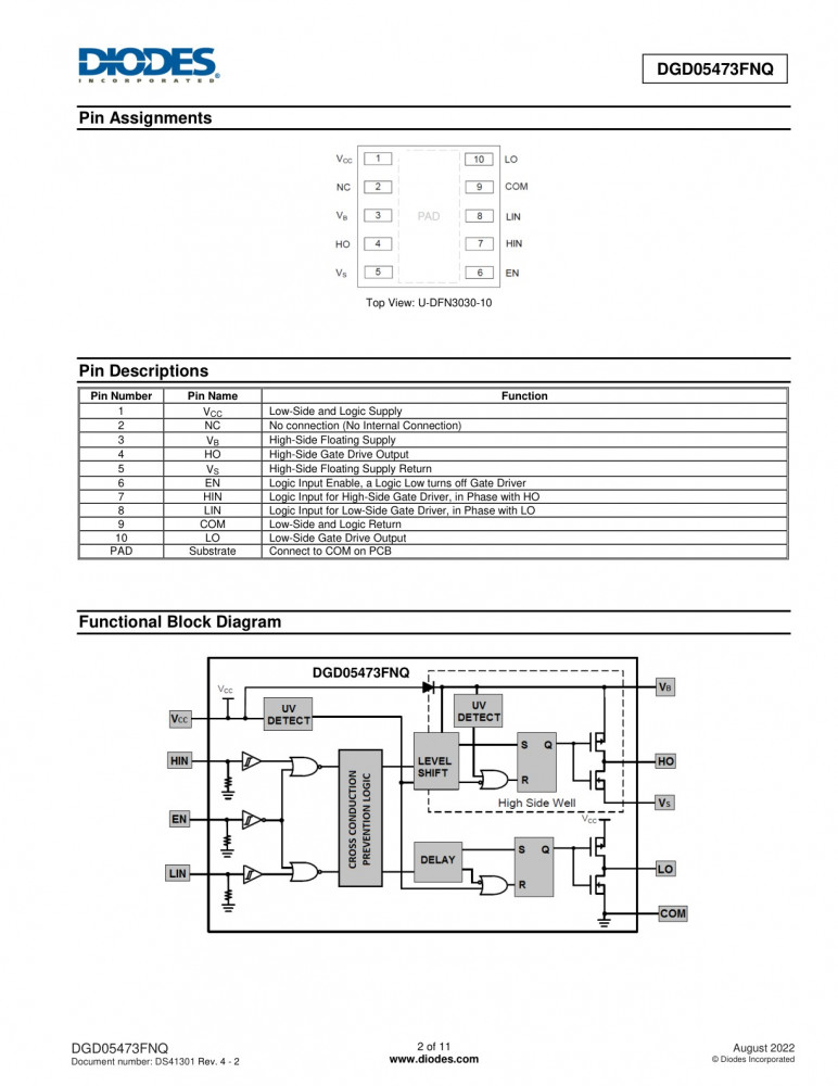 DGD05473FNQ-7 datasheet page 2