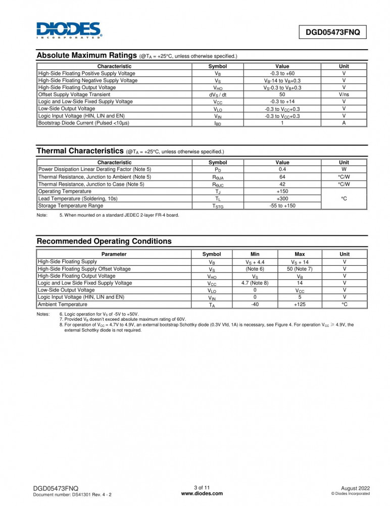 DGD05473FNQ-7 datasheet page 3