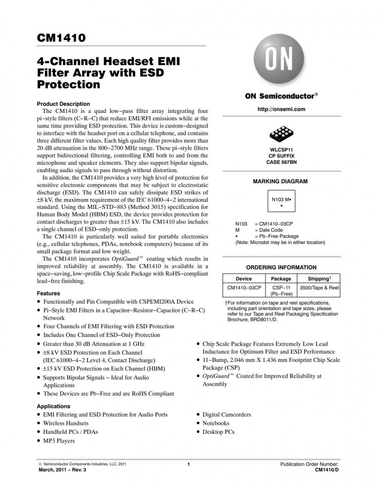 CM1410 datasheet page 1