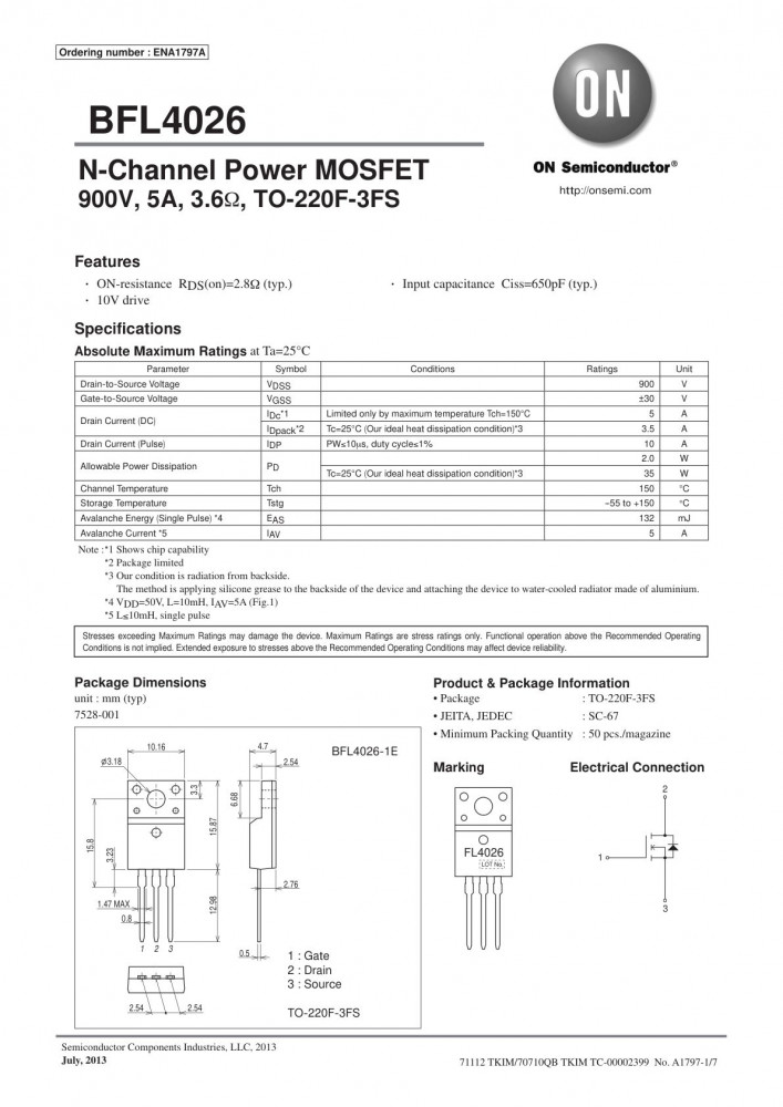 BFL4026 datasheet page 1