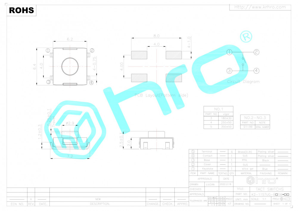 K2-1157UG-B3SW-01 technical drawing