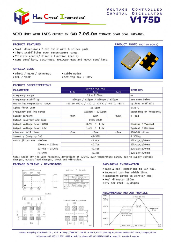 HCI V175D-499.800K33DTLL datasheet page